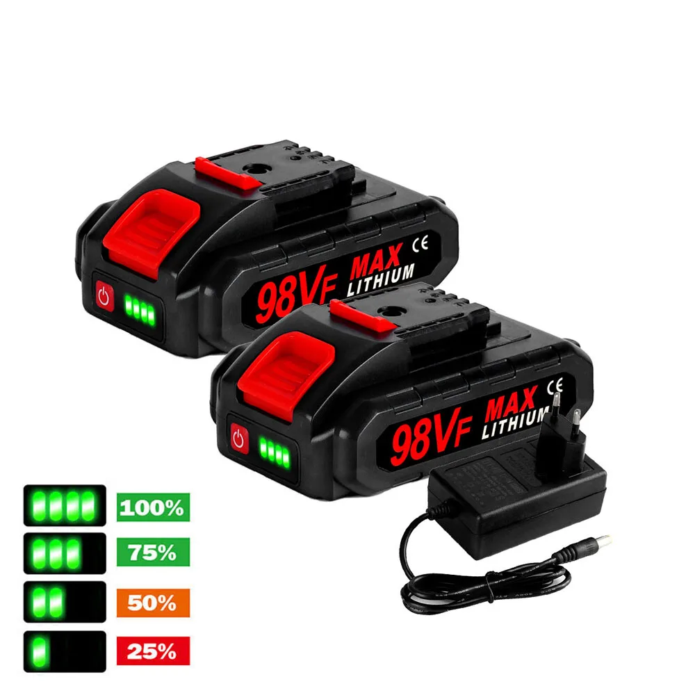 Batería de litio recargable 98VF, batería de repuesto para Mini motosierra eléctrica, sierra ...