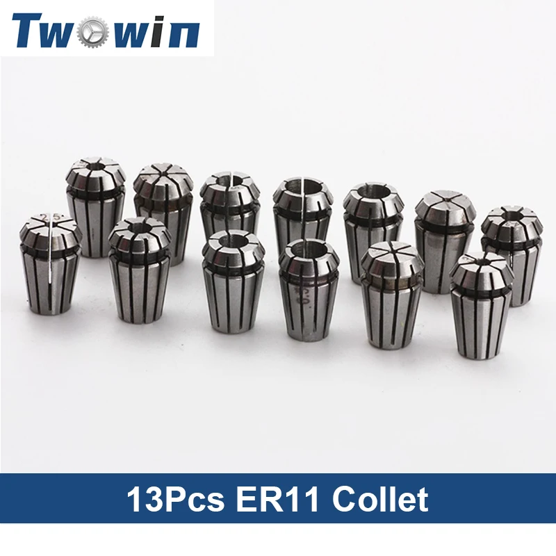 TWOWIN 13Pcs ER11 Collet Chuck CNC Spindle ER11 Collet Lathe Tool ...