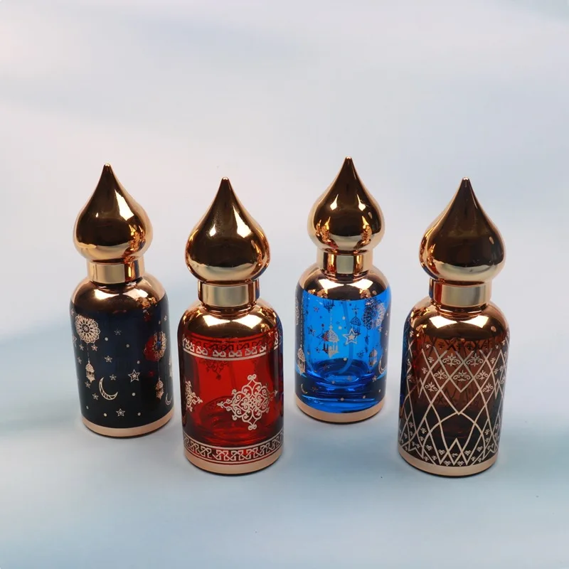 50ml Perfume Bottle Middle East Arab Style Oil Glass Spray Bottles Gold ...