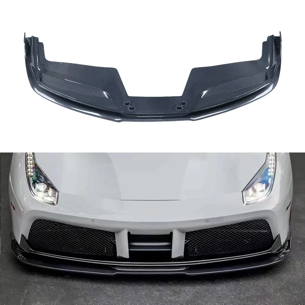 For-Ferrari-488-High-quality-Genuine-Dry-Carbon-Fiber-Front-Lip ...