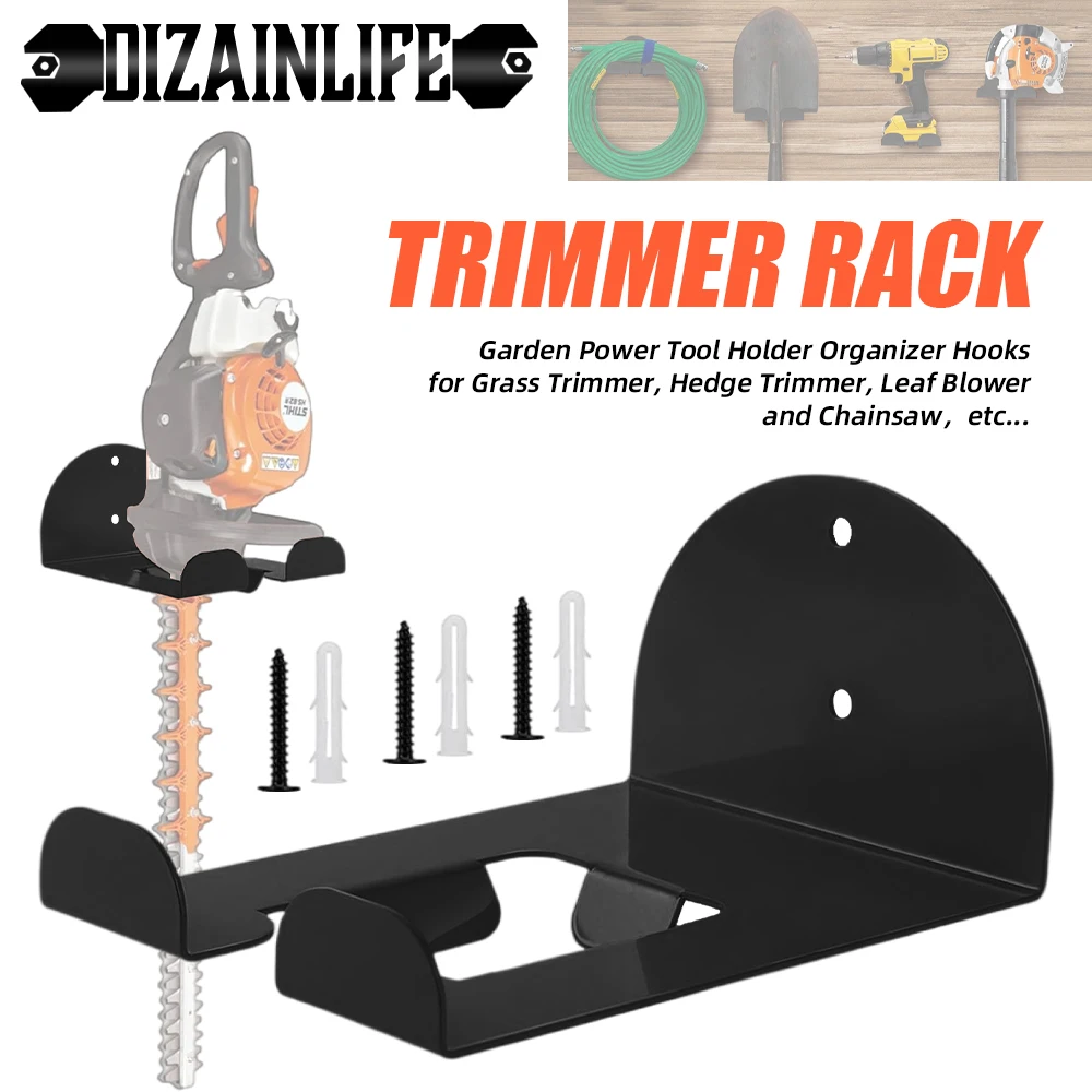 Wall Mounted Grass Trimmer Rack Garden Power Tool Hanger Weed Whackers ...