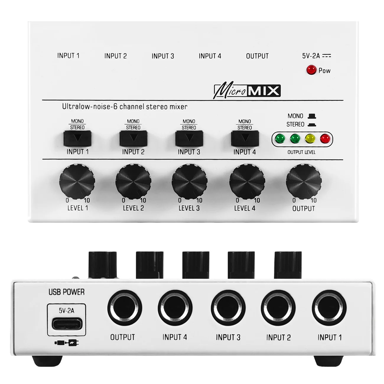 4-Channels-Audio-Mixer-Portable-Ultra-Low-Noise-Line-Mixer-Mini-Stereo ...