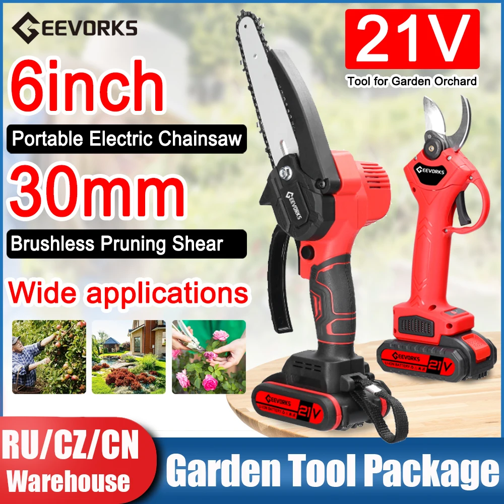 21V-6inch-Portable-Electric-Chainsaw-and-30mm-Cordless-Pruning-Shear ...