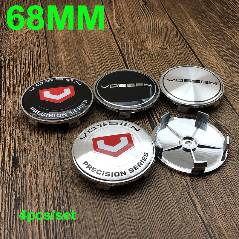 4PCS/SET Car Logo For Vossen 68MM PVC Wheel Center Caps Auto Decoration ...