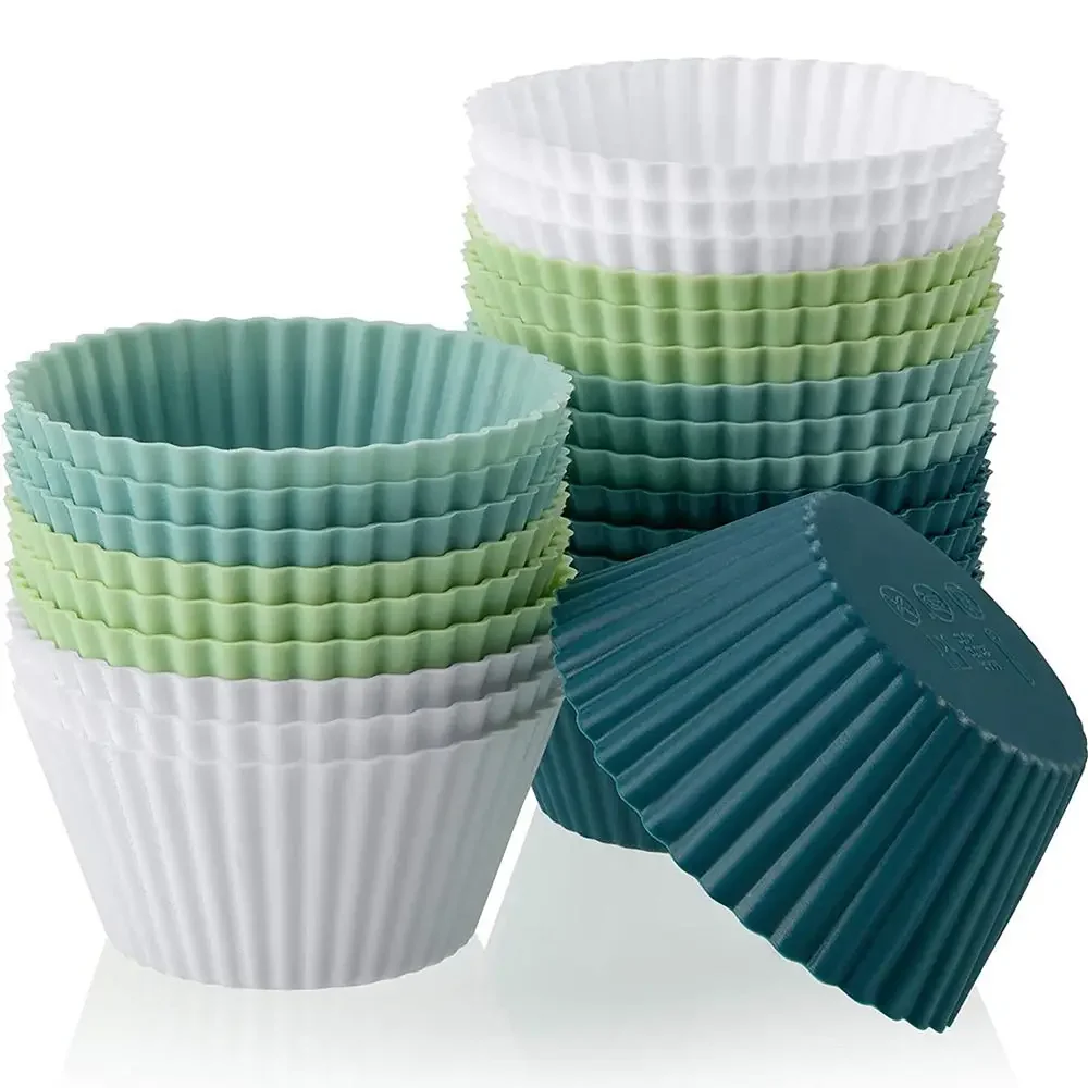 12Pcs-Silicone-Cake-Mold-Round-Muffin-Cupcake-Baking-Molds-Reusable ...