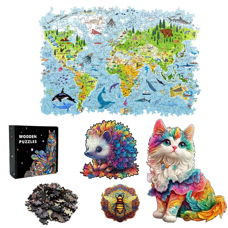 Kids Wooden World Map Puzzle – The Kid Pick