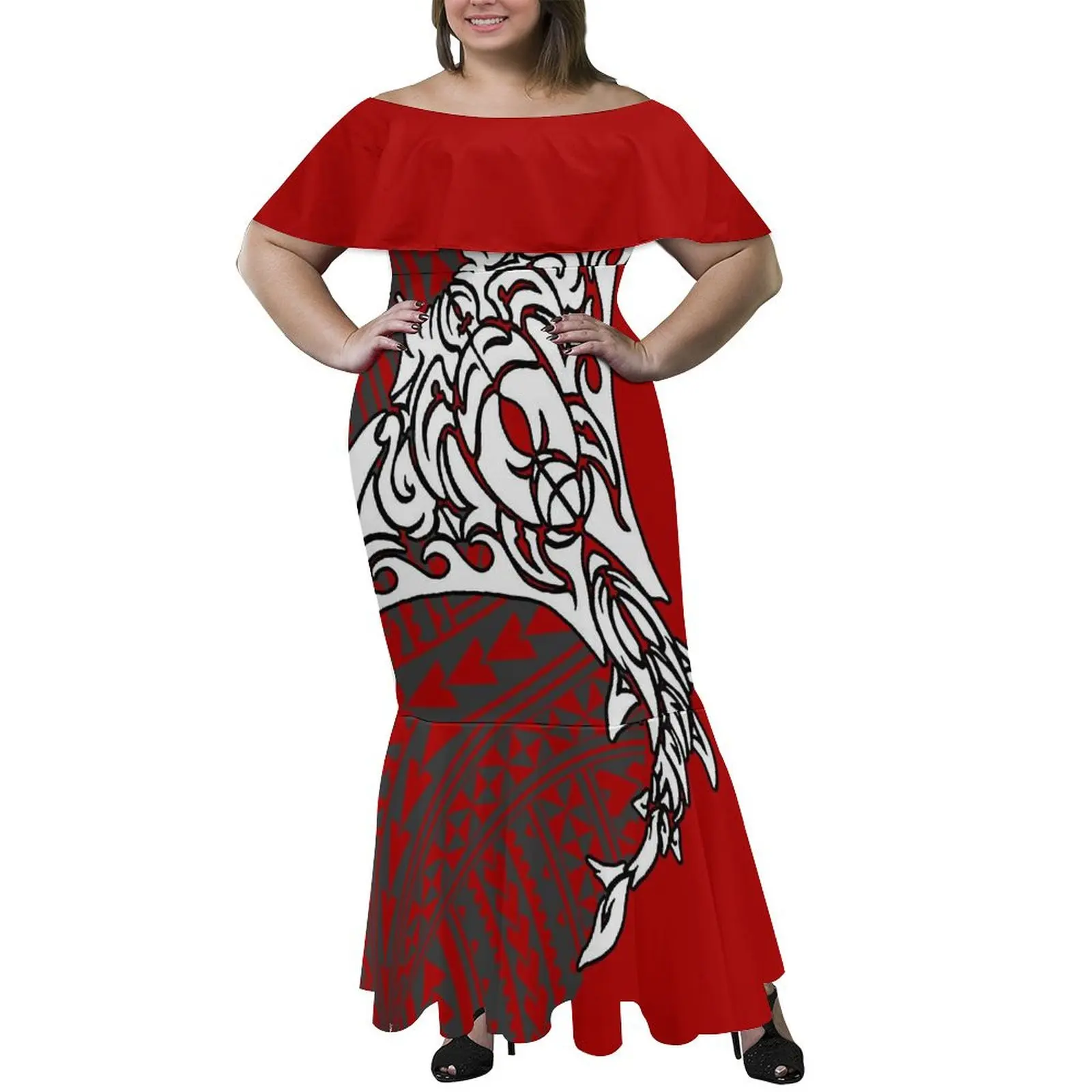 Pacific-Traditional-Ethnic-Style-Off-The-Shoulder-Dress-Polynesian ...