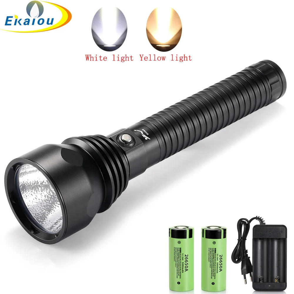 New-XHP70-2-LED-Diving-Flashlight-Underwater-Waterproof-150M-Seabed ...