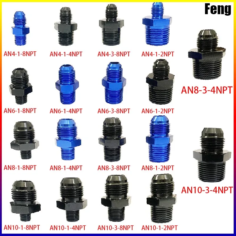 Universal-AN4-AN6-AN8-AN10-Flare-Male-to-NPT-Thread-Straight-Fuel-Oil ...