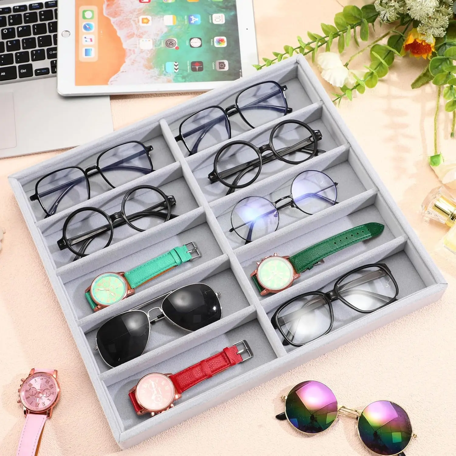 5-15-Grids-Fashion-Glasses-Cases-Beige-Sunglasses-Display-Box ...