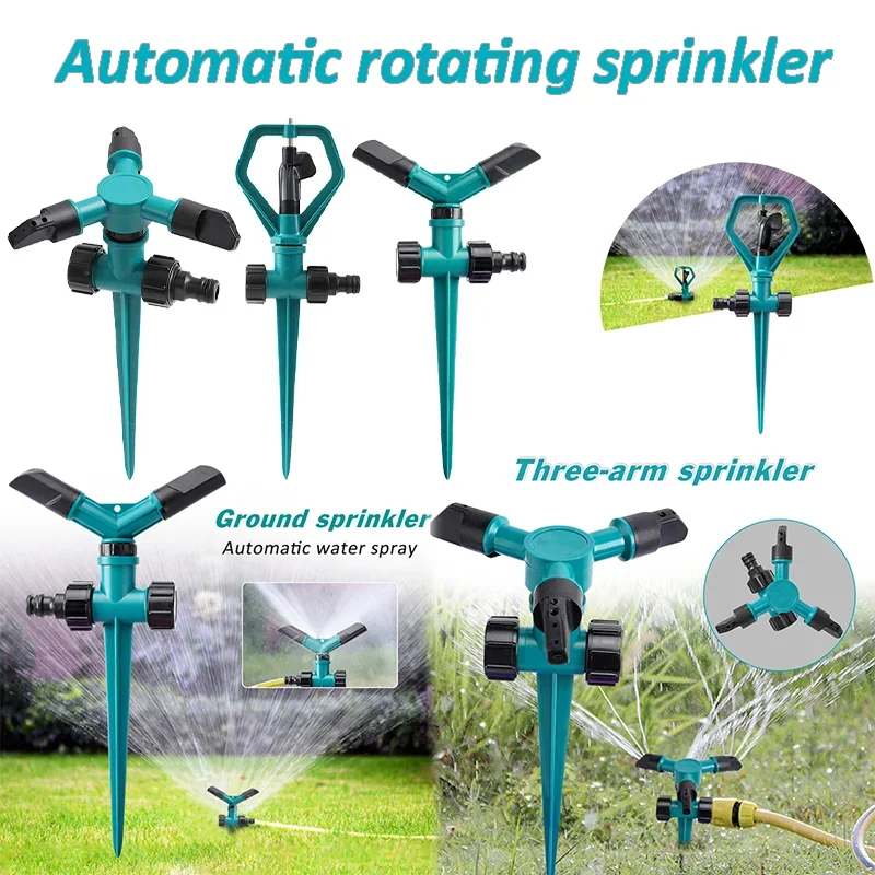360-Degree-Three-Arm-Rotating-Garden-Sprinkler-Automatic-Garden ...