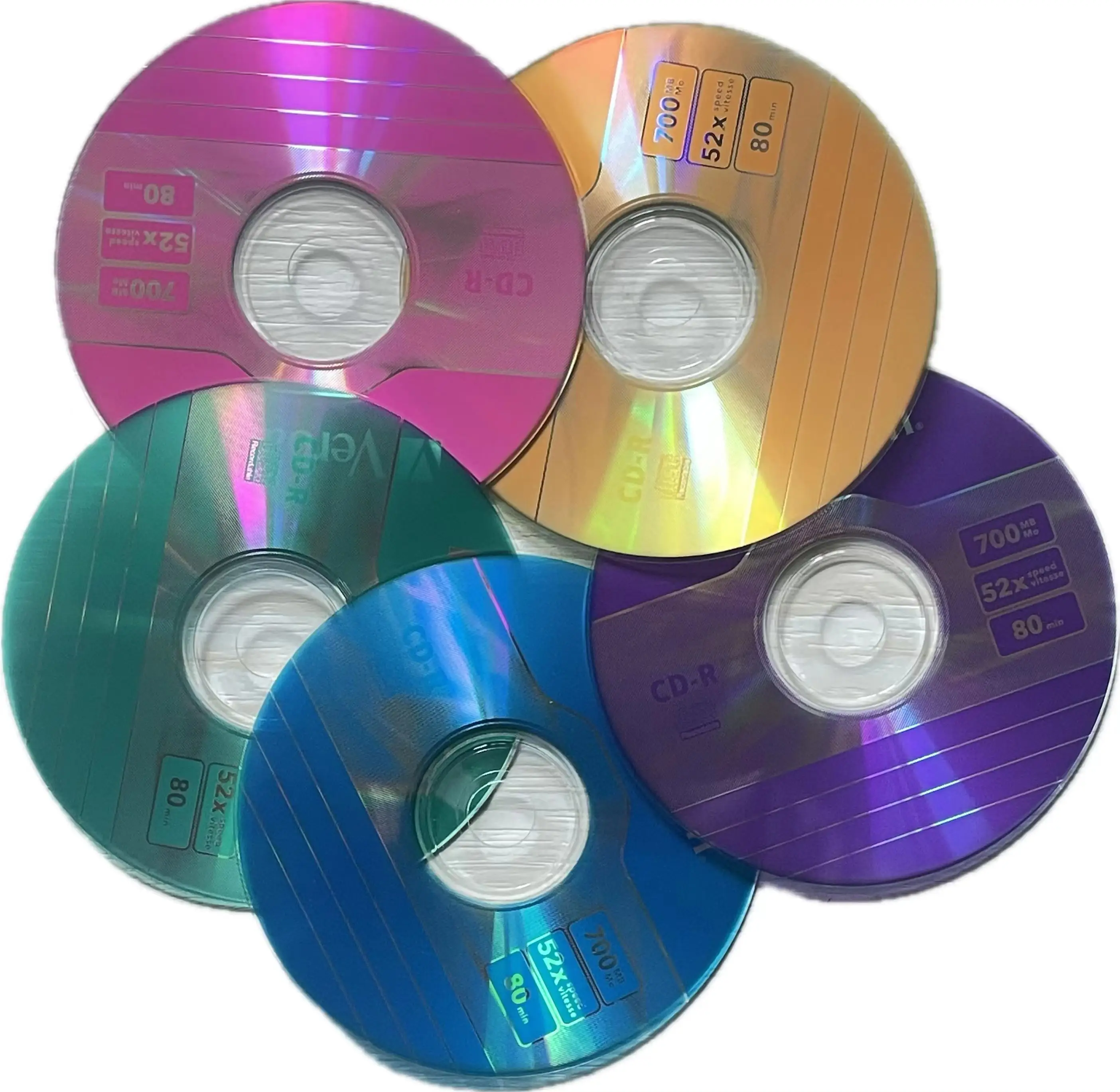 Wholesale-50-Pcs-Authentic-52x-700-MB-VerBrand-Five-Color-Blank-Printed ...