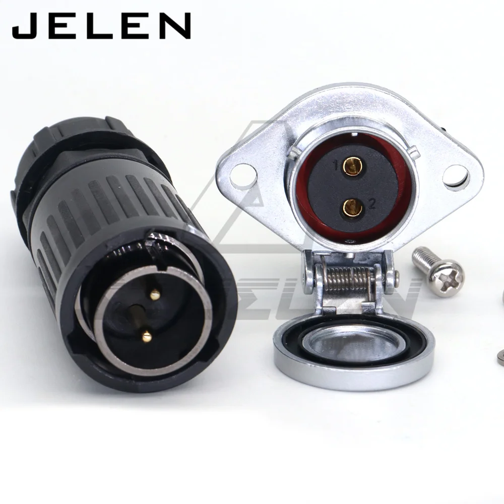 HE20 waterproof plug and socket 2 3 4 5 6 7 8 9 10 12pin Panel mount ...