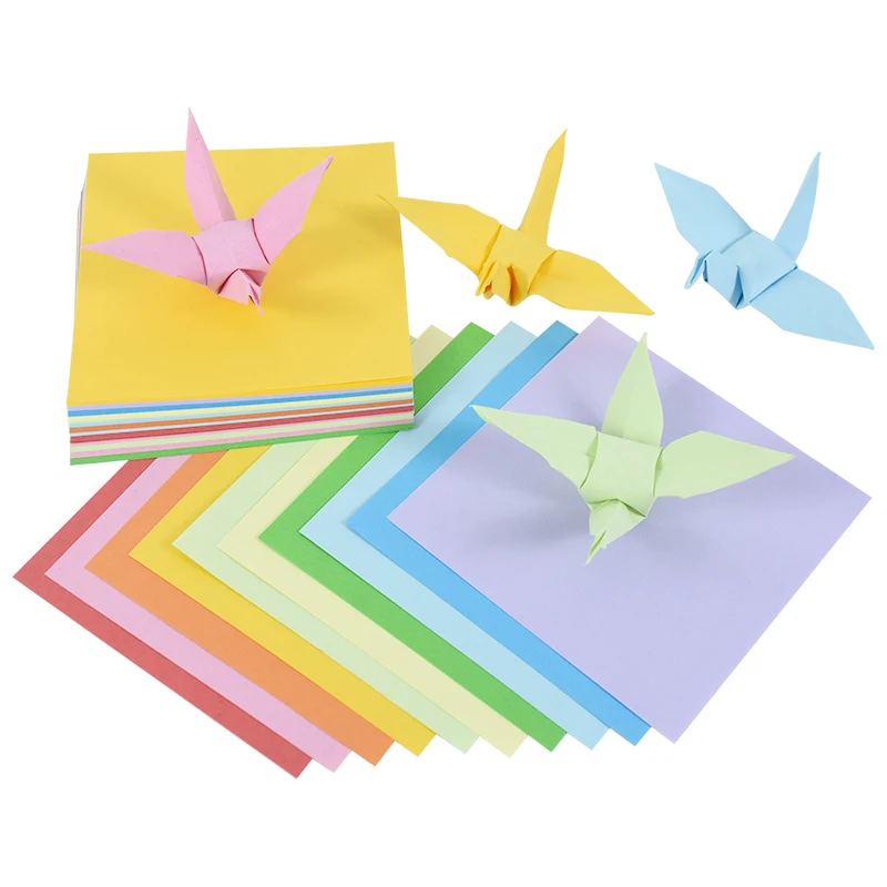 100pcs-Craft-Paper-Multi-Color-Children-DIY-Handmade-Double-Side-Fold ...