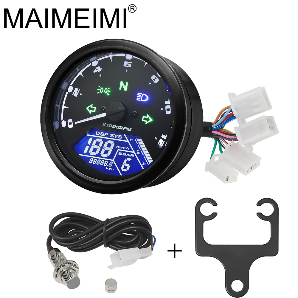 Universal-Digital-Motorcycle-Panel-moto-dashboard-12000RPM-kmh-mph-LCD ...