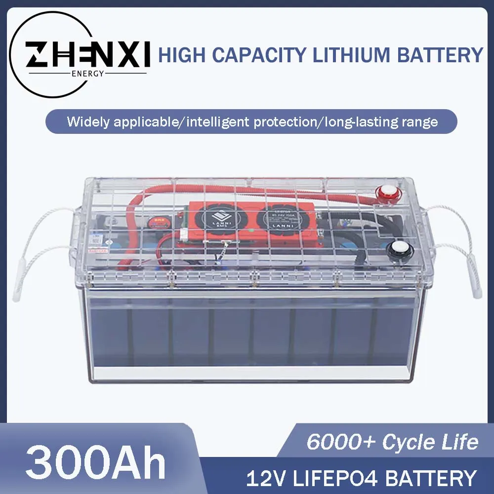 ZHENXI 12/24V 300Ah 200Ah 100Ah LiFePo4 Battery Pack 3.84KWh Lithium ...