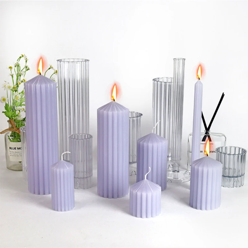 Pointed Long Rod Acrylic Candle Mould Multi Size Stripe Pole Plastic ...