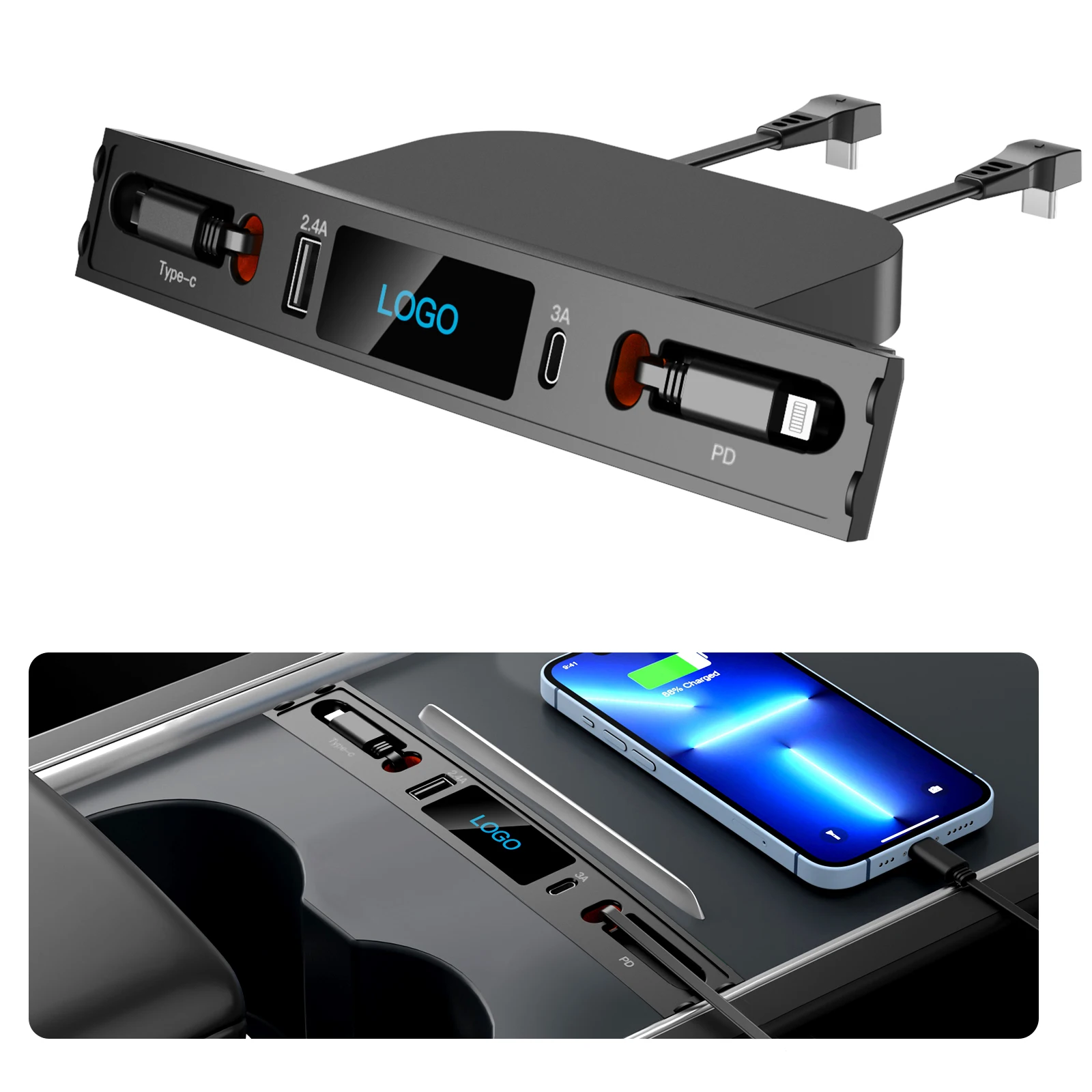 Car-USB-Charger-Multi-Port-for-2021-2022-2023-Tesla-Model-3-Y ...
