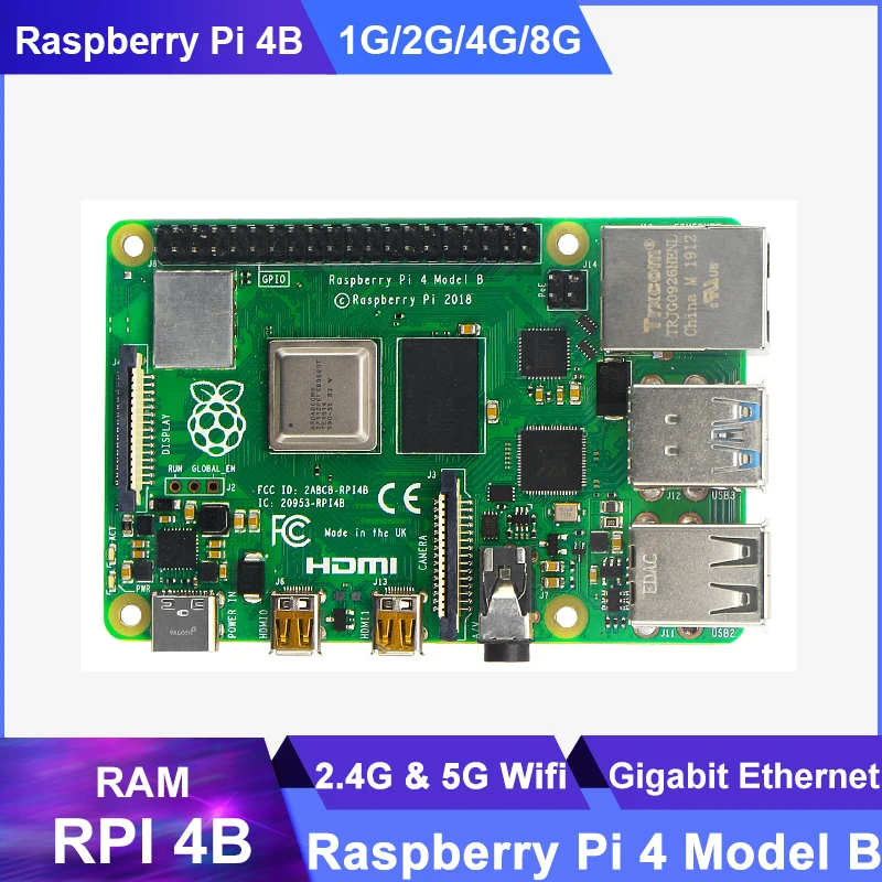 Original Raspberry Pi 4 Model B Board 2g 4g 8g Ram 2.4g & 5g Wifi ...