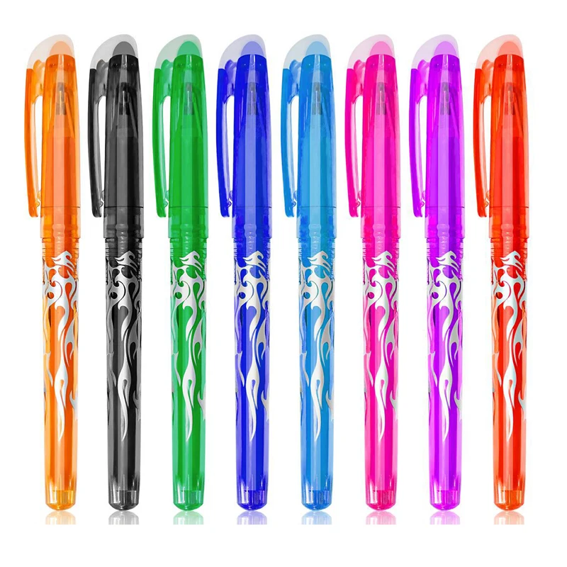 8-Colors-Erasable-Gel-Pen-Set-Ballpoint-Pen-Rod-0-5mm-Refills-Blue-ink ...