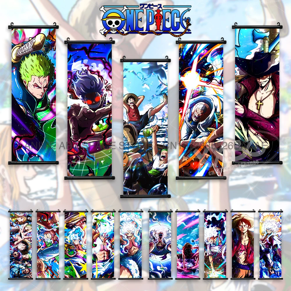 ONE-PIECE-Hanging-Painting-Wall-Artwork-Cartoon-Scroll-Picture-Luffy ...