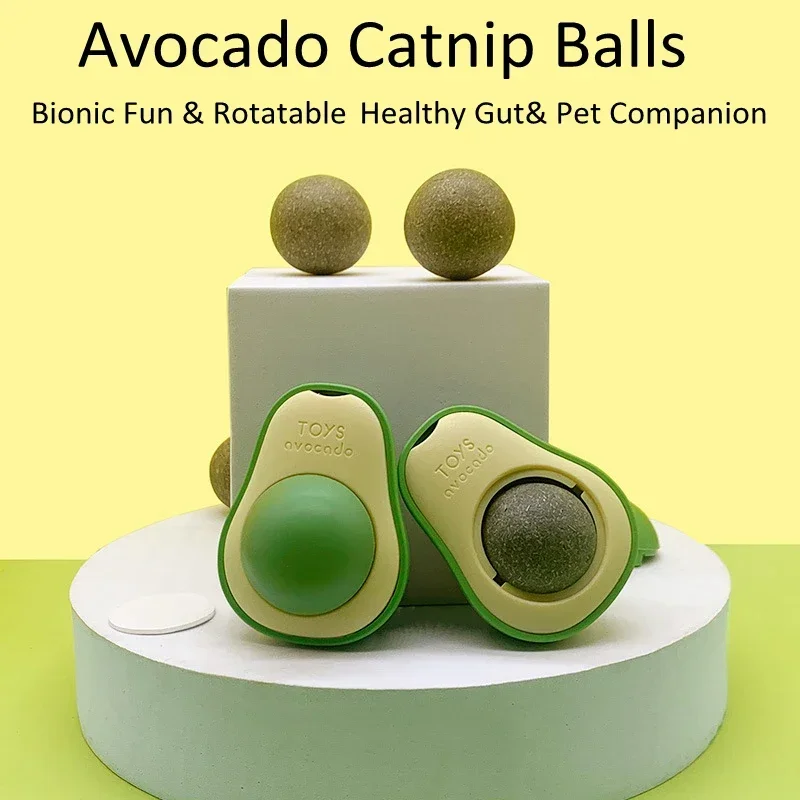 Avocado-Shaped-Cat-Toys-Catnip-Mint-Interactive-Balls-Pets-Accessories-Companion-Bionic-Healthy ...
