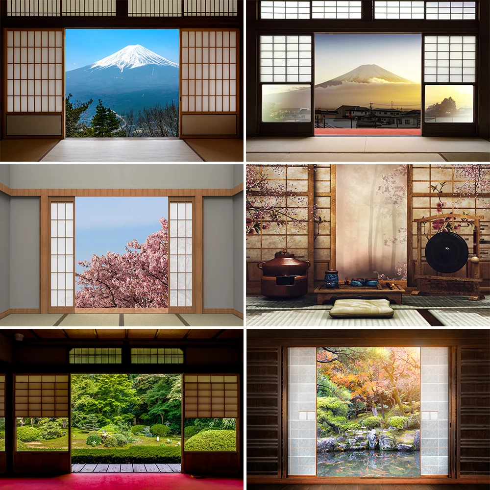 Bonvvie Photography Backdrop Sliding Doors Beautiful Scenery Garden Kid ...