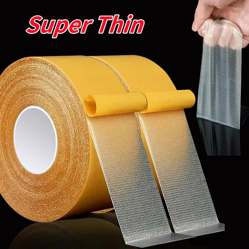 1Roll-5-10-20M-Double-Sided-Tape-High-Viscosity-Grid-Fiber-Transparent ...