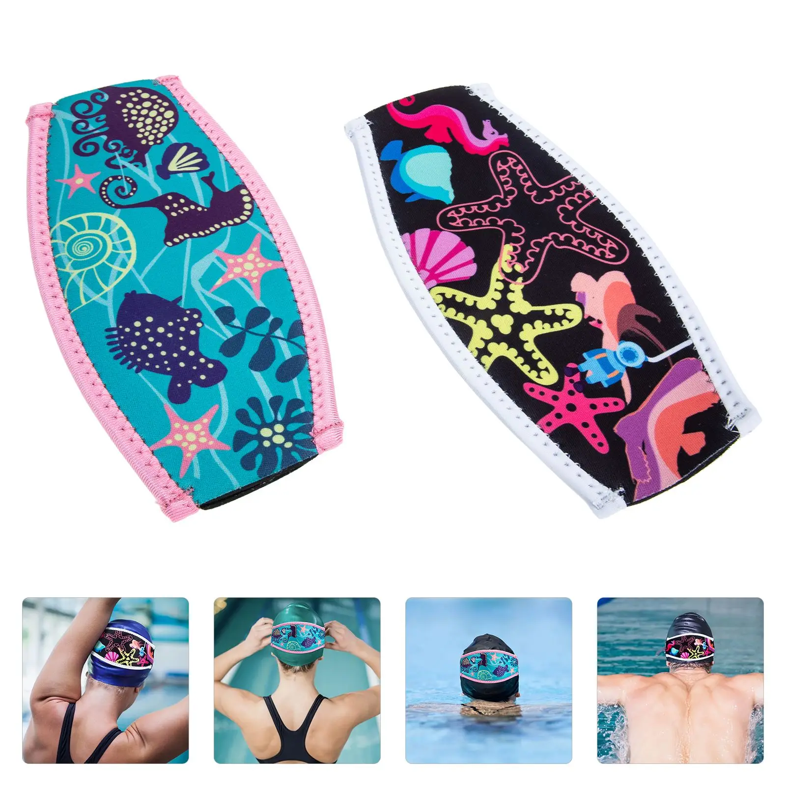 2Pcs-Diving-Mask-Strap-Covers-Decorative-Printing-Swim-Mask-Strap ...