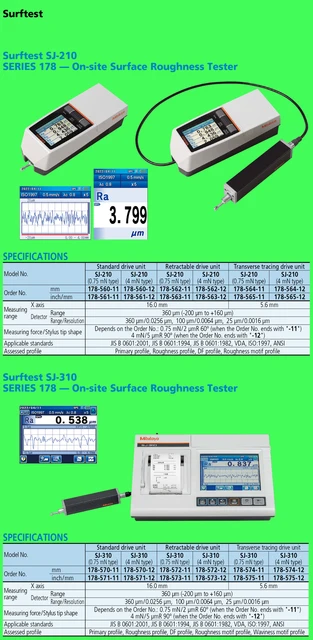 Mitutoyo Portable Surface Roughness Tester SJ-210, 42% OFF