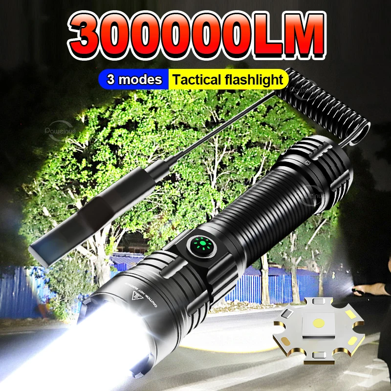 Nueva actualización, linterna táctica militar de 30000LM, lámpara ...