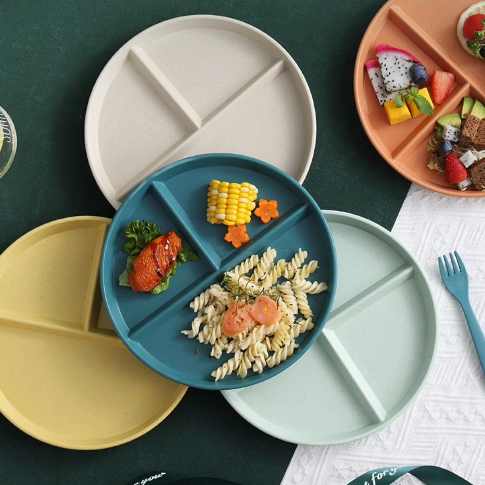ASSIETTE - PLATEAU REPAS,Orange--Assiette divisée en paille de blé ...