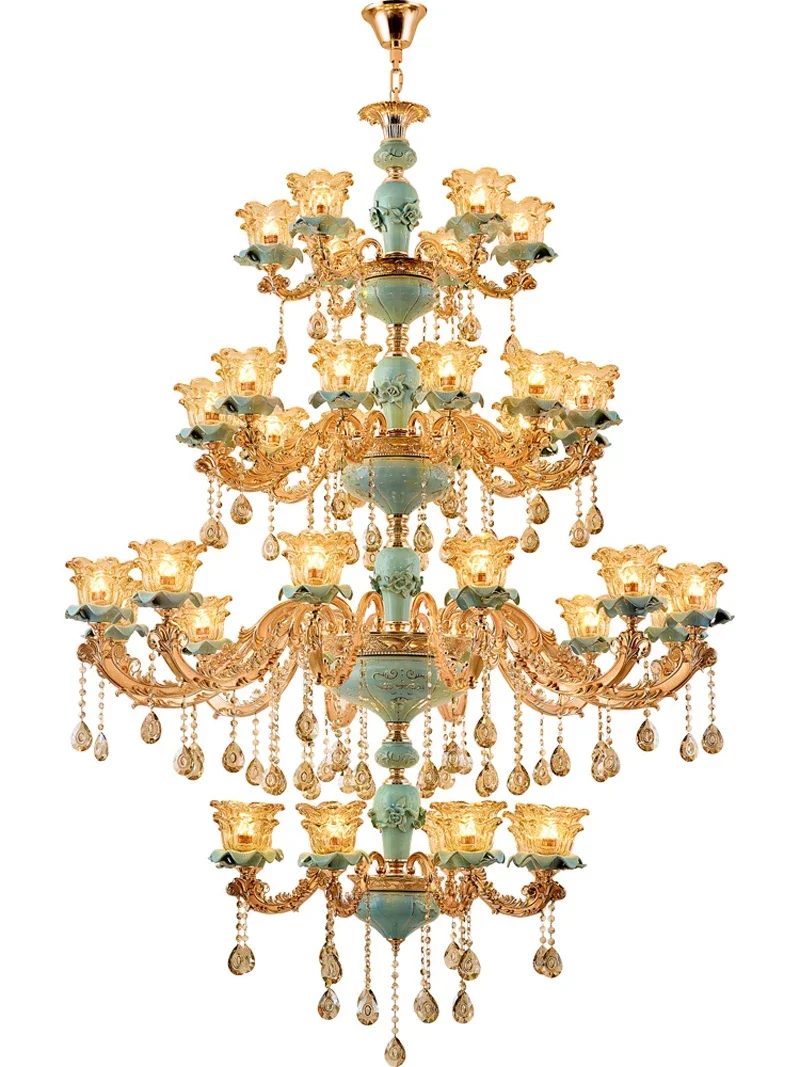 Candelabro-de-cristal-moderno-de-m-ltiples-capas-l-mparas-colgantes-LED ...
