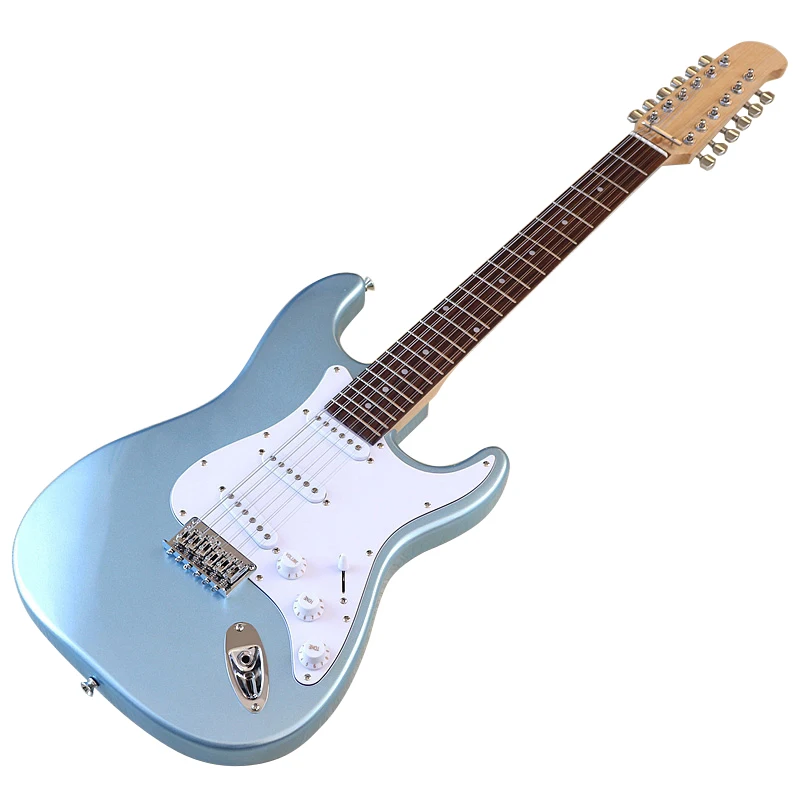 12-String-Electric-Guitar-39-Inch-High-Gloss-Solid-Okoume-Wood-Body-12 ...