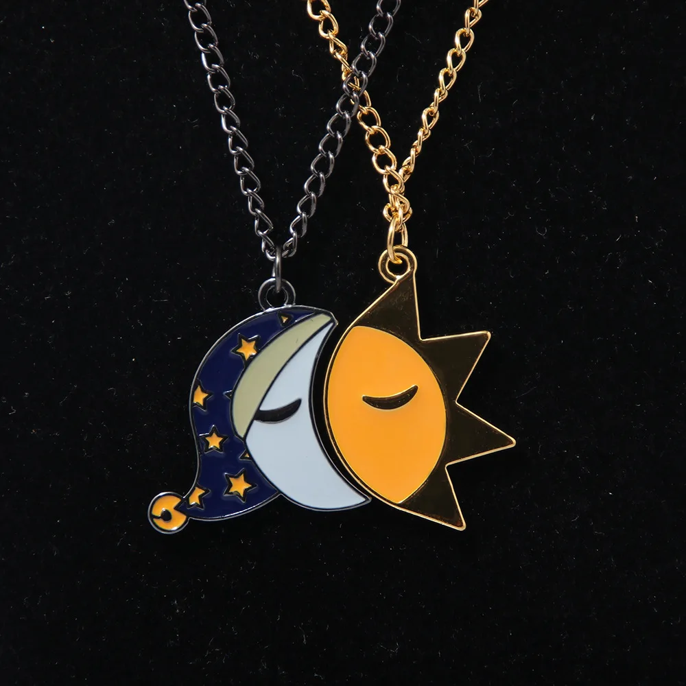 Sun & Moon Friendship Necklace Enamel Fnaf Jewelry -FNAF Costume Gift ...