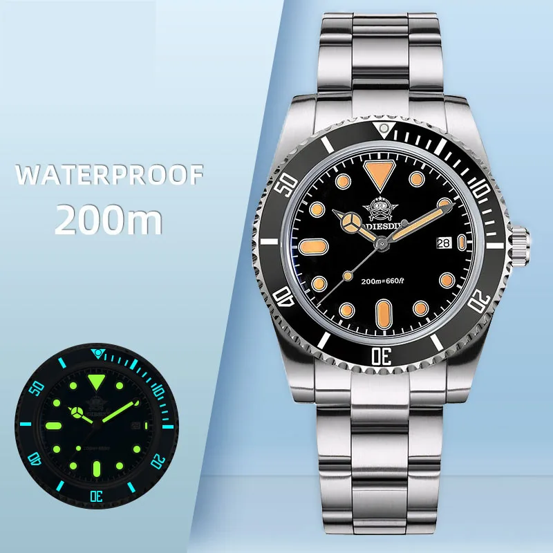 ADDIESDIVE Diving Watch Japanese Quartz 2115 Movement 316L Steel ...