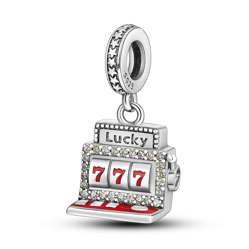 Silver Color Lucky Slot Machine Dangle Charm fit MULA Bracelet Necklace ...