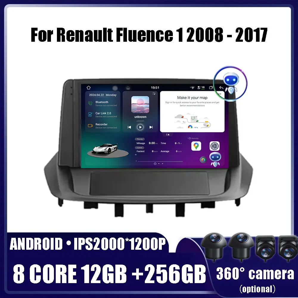 Para-Renault-Fluence-1-2008-2017-Radio-de-coche-reproductor-Carplay ...