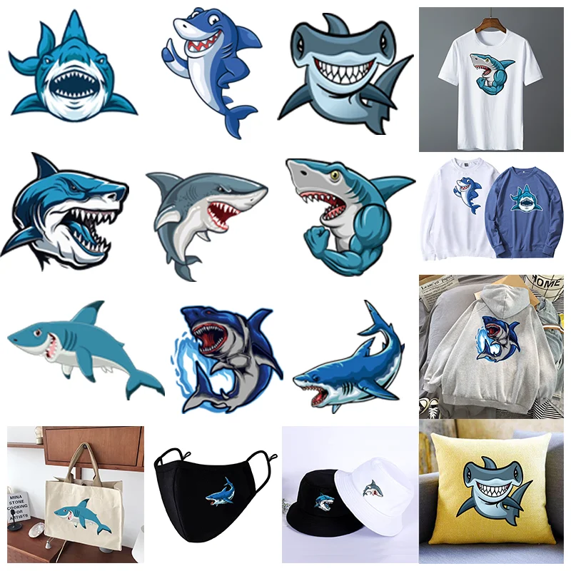 SHARKS-Team-Logo-Ironing-applications-for-clothing-Patches-DIY-Suitable ...