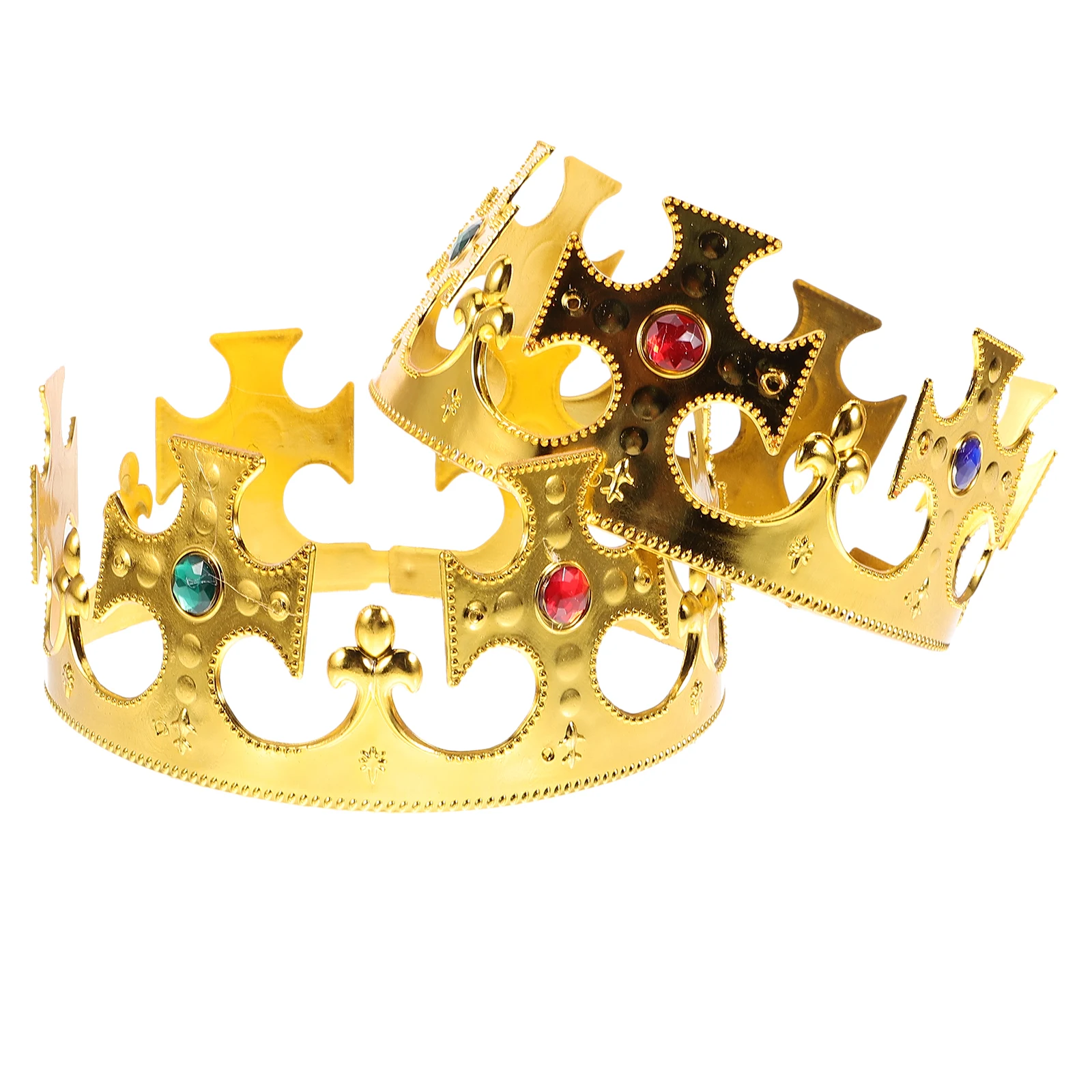 2Pcs King Plastic Plating Queen Medieval Cross Theater Halloween Prop ...