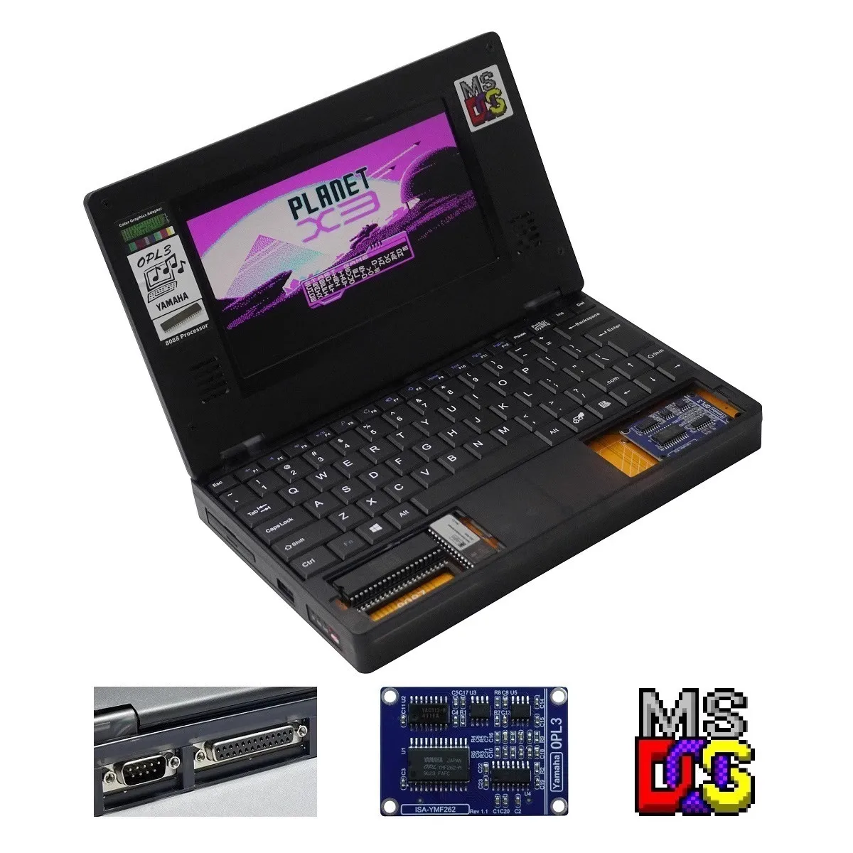 Book8088-DOS-System-Laptop-Computer-CGA-Graphics-Card-Serial-Parallel ...