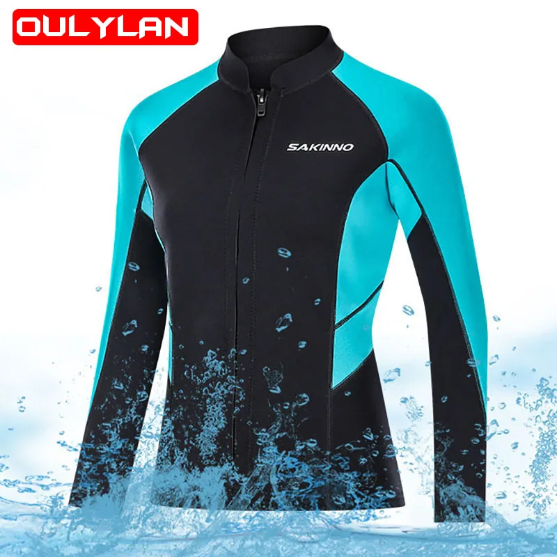 Oulylan-2MM-Neoprene-Wetsuit-Top-Women-Split-Swimming-Surfing-Jacket ...