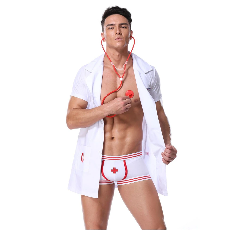 Costumes De Docteur Sexy Pour Hommes Uniforme D Halloween Plis Plus