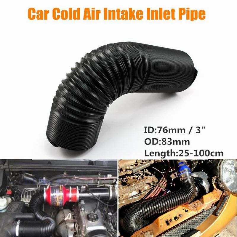 1m 63/76mm Car Engine Flexible Air Hose Air Intake Pipe Inlet Hose Tube ...