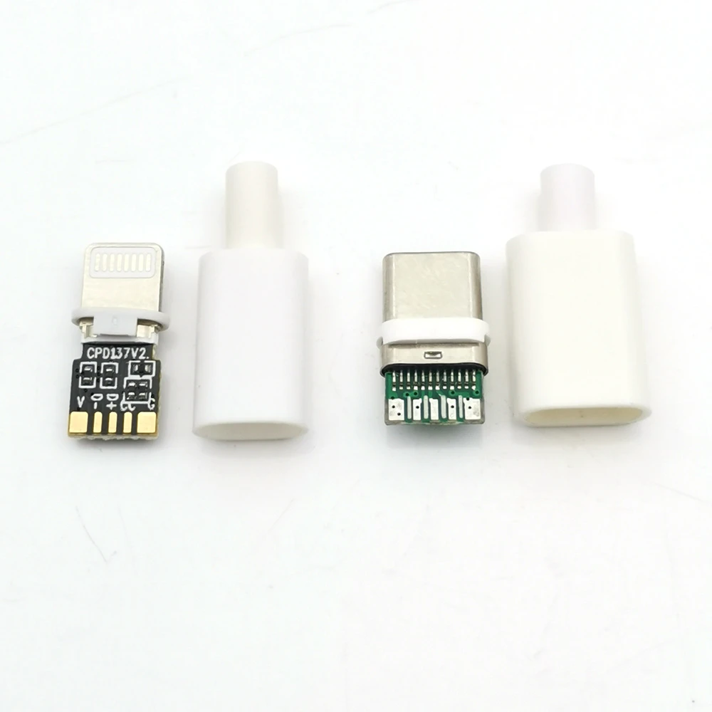 Usb C To Ios Welding Male Plug Connector With Chip Board 9v 2a 20w Diy ...