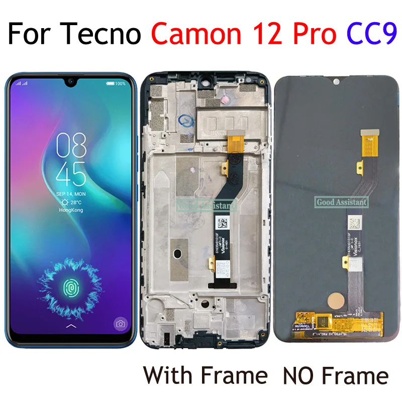 100% Tested Black 6.35 inch Amoled / incell For Tecno Camon 12 Pro CC9 ...