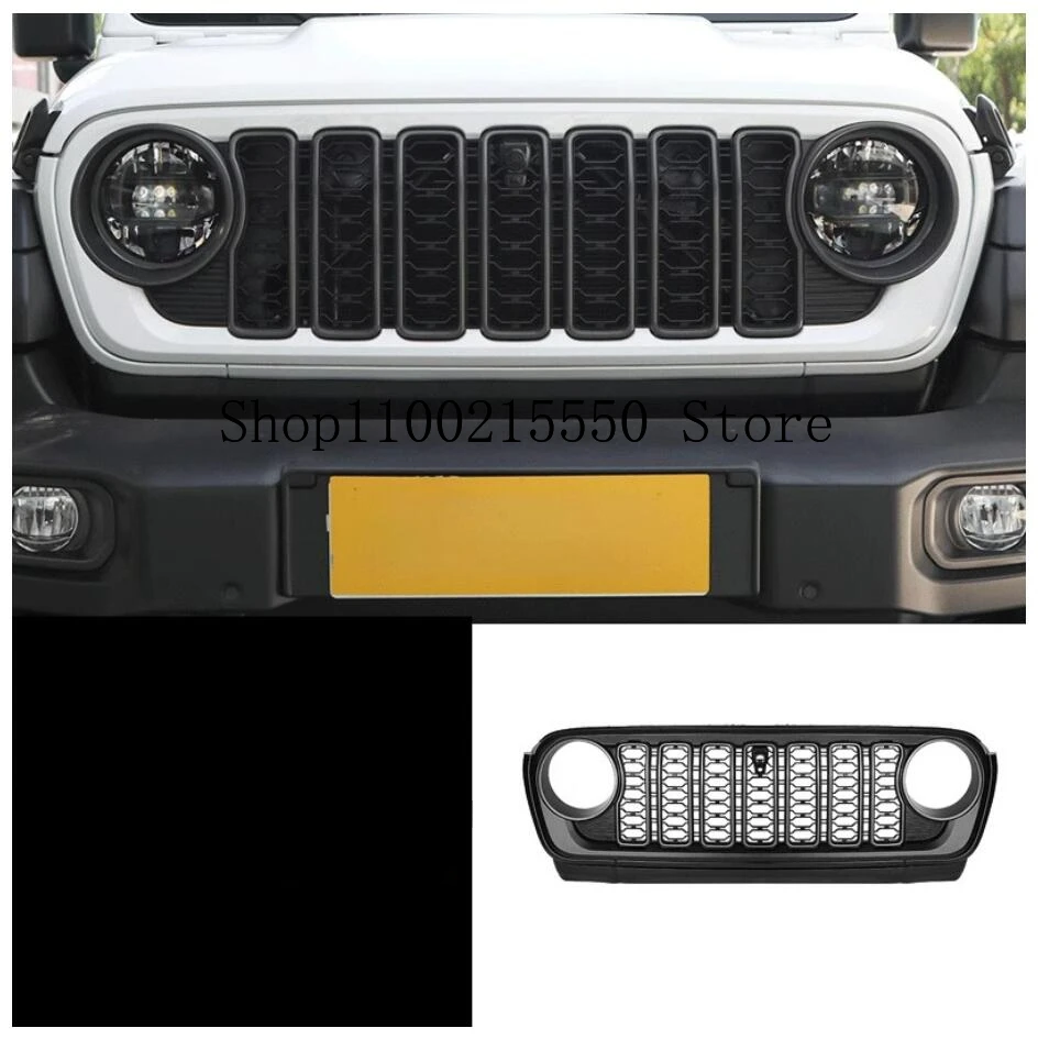 For-Jeep-Wrangler-JK-Grill-Front-Net-2007-2017-Part-2024-Style-Look-Car ...