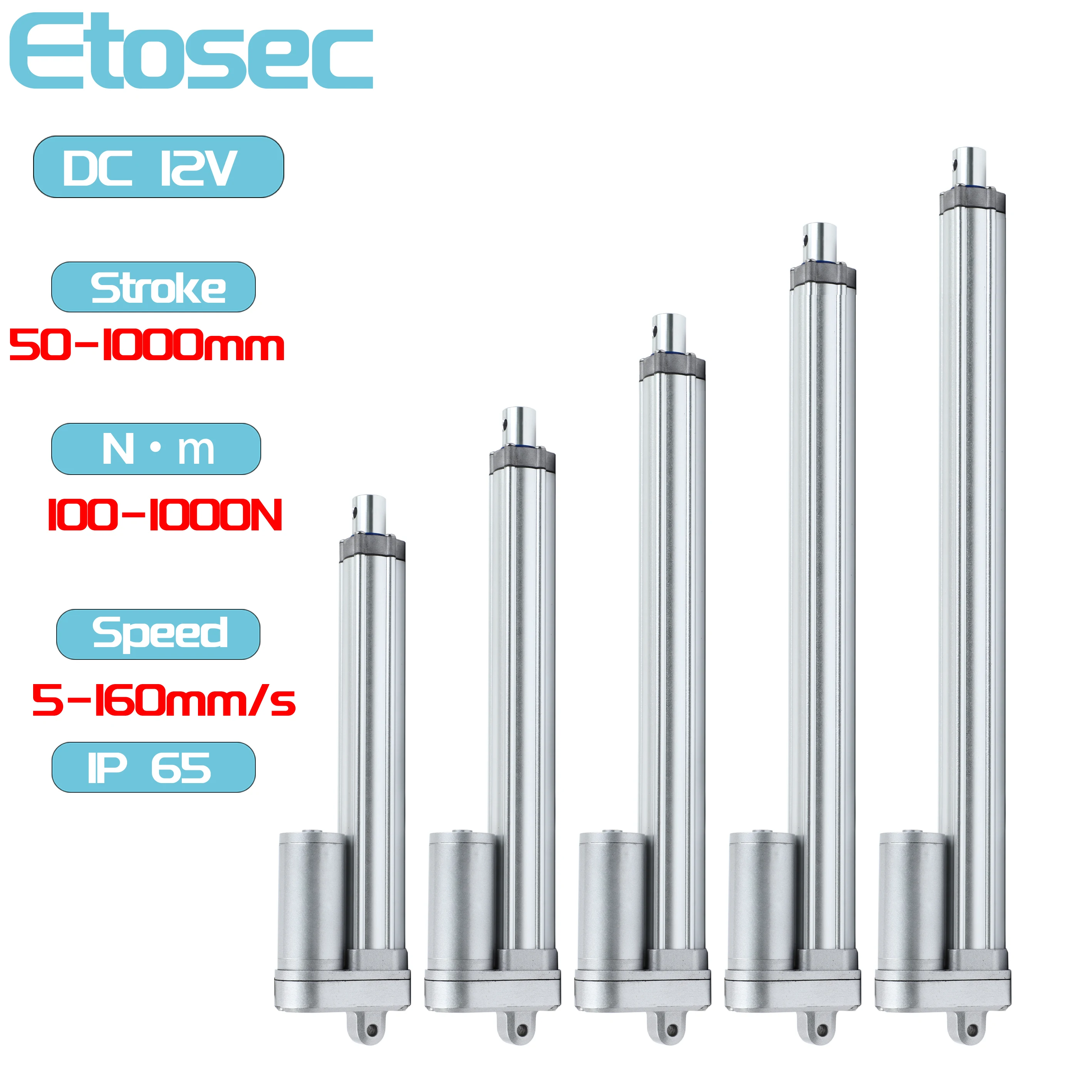 Etosec-12V-IP65-Linear-Actuator-Waterproof-2000N-100mm-350mm-500mm ...