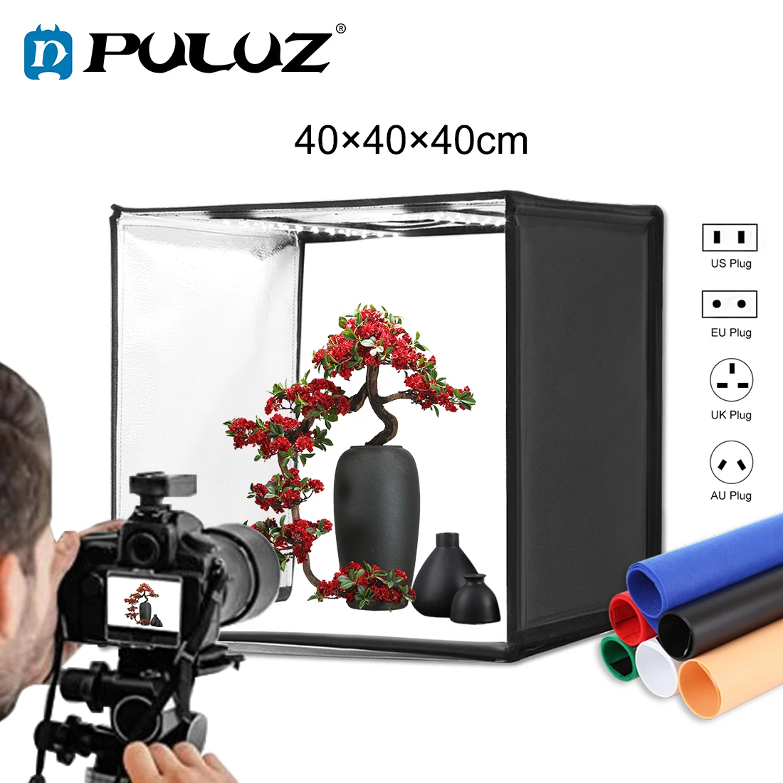 Portable Led Studio Photo Box | Kit Lightbox Photo Portable - 40 40cm ...