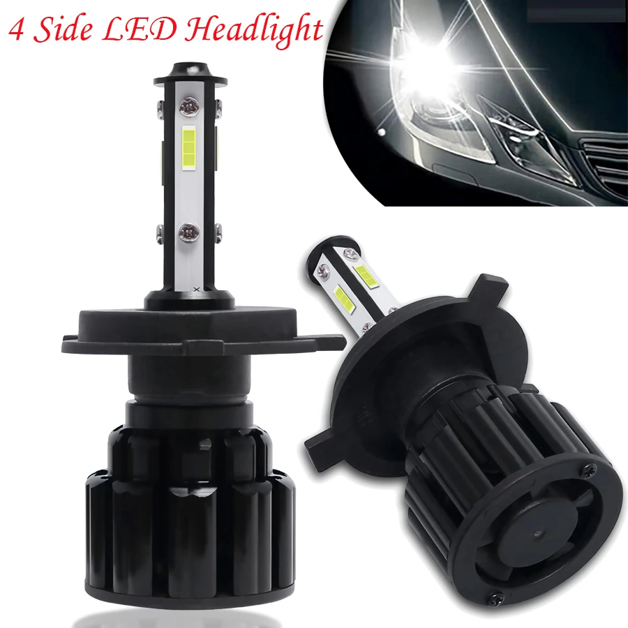 4 Side H4 Led Headlight 20000lm Csp Chip H7 H11 9012 9006 9005 H13 9007 ...